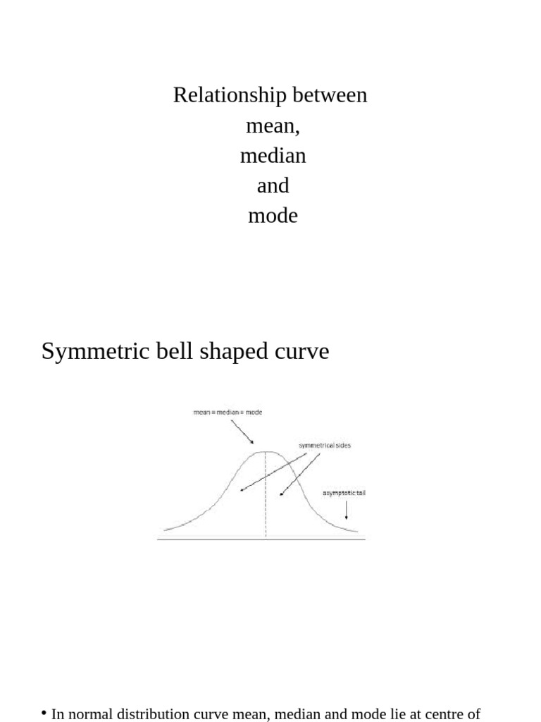 Relationship Between Mean, Median and Mode | PDF