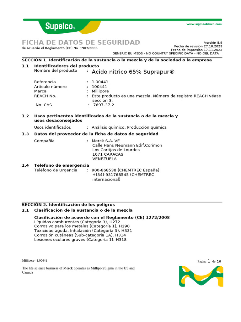 SDS Ve Es | PDF | Corrosión | Punto de fusion