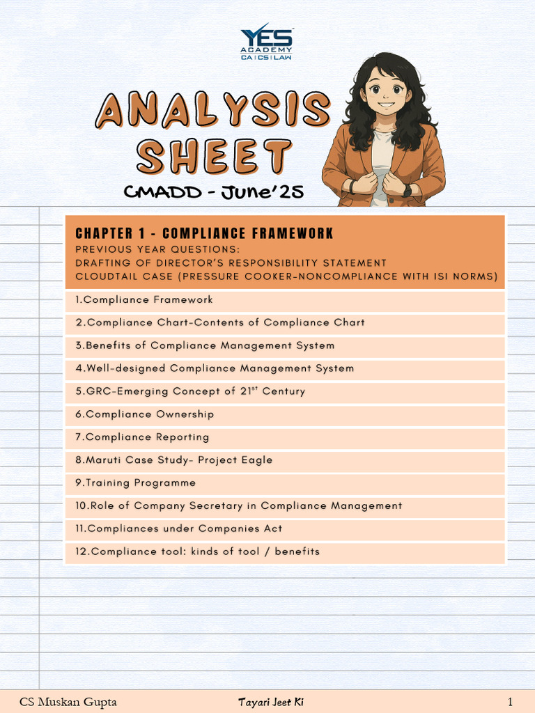 Cmadd Analysis Sheet June 2025 Cs Muskan Gupta Pdf Audit Business