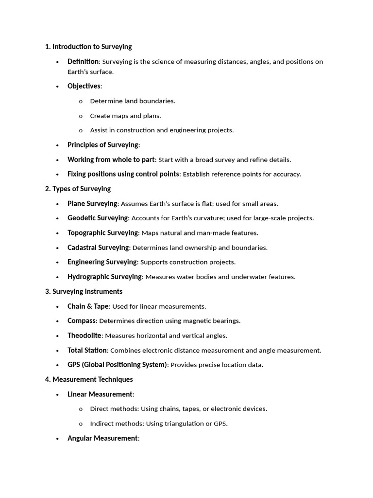 Overview of Surveying Techniques and Tools | PDF