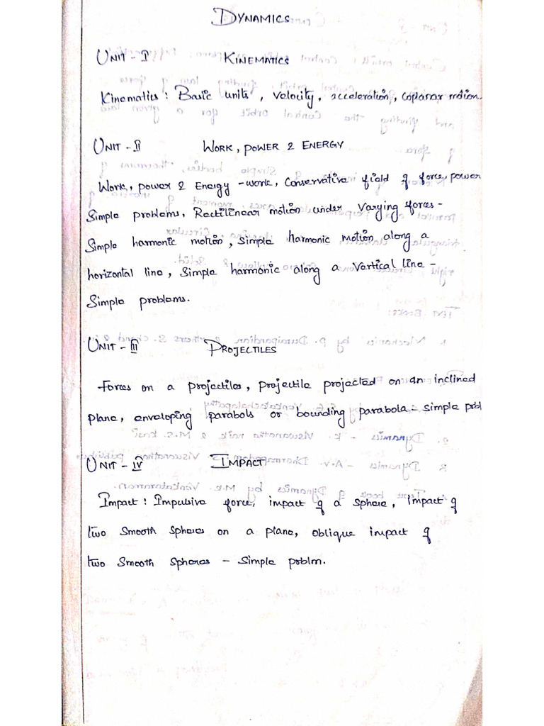 Unit-1 Kinematics | PDF