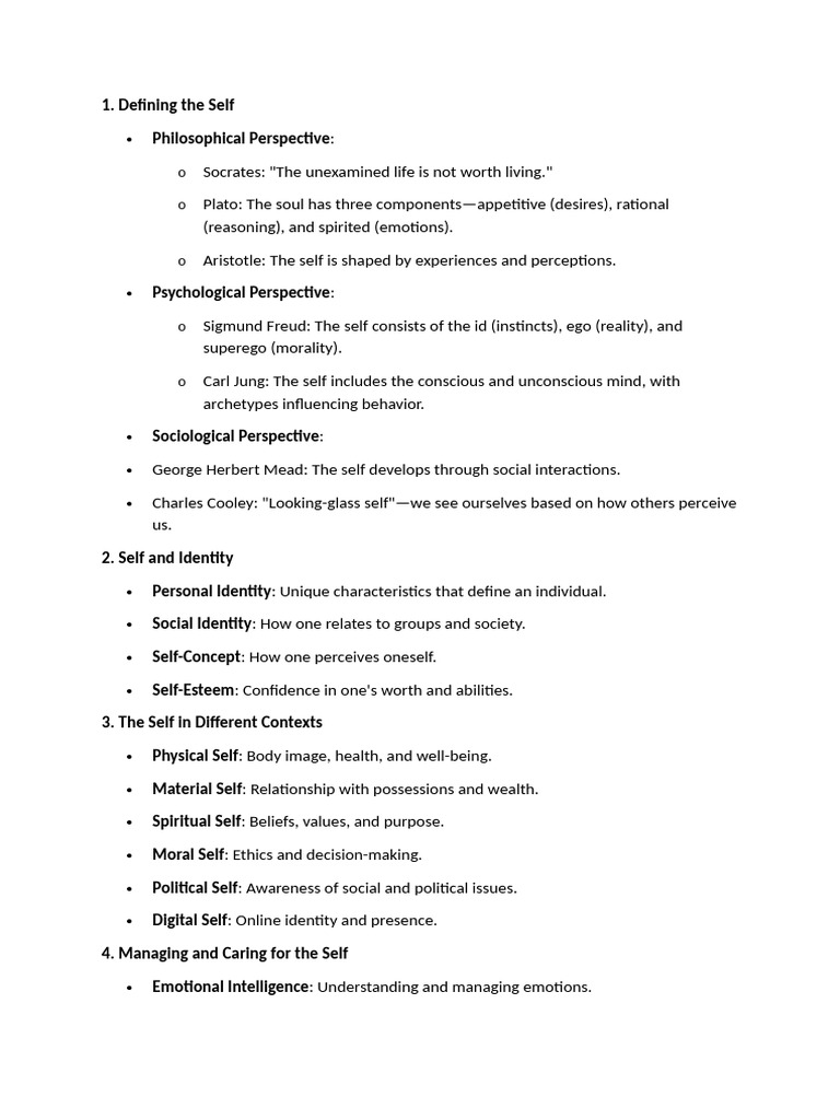 Understanding Self And Identity Concepts Pdf