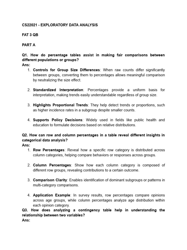 CS22021 - EXPLORATORY DATA ANALYSIS - FAT 3 - Notes | PDF | Student's T ...