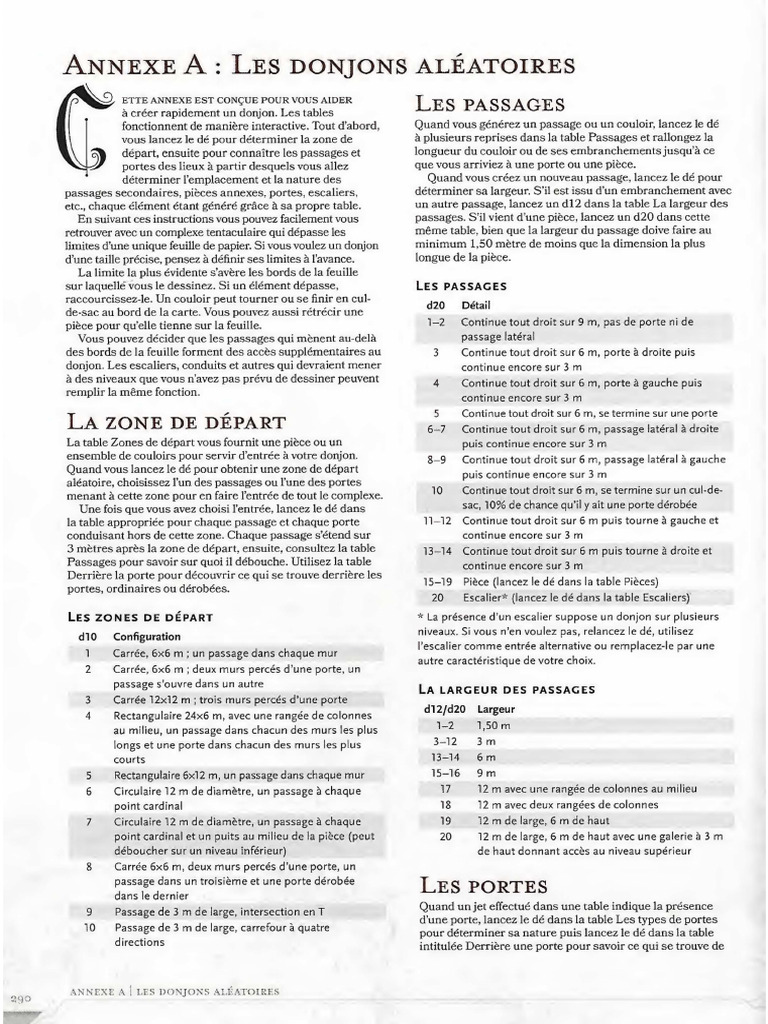 Tables Des Donjons DND | PDF