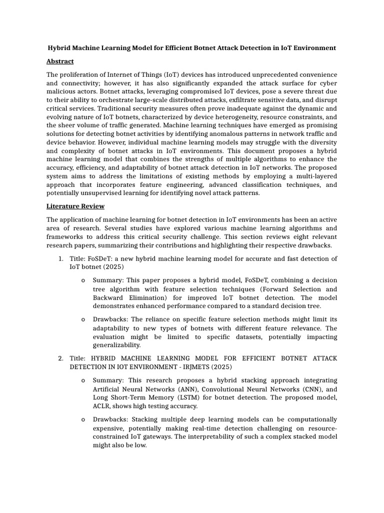 Hybrid Machine Learning Model For Efficient Botnet Attack Detection in ...