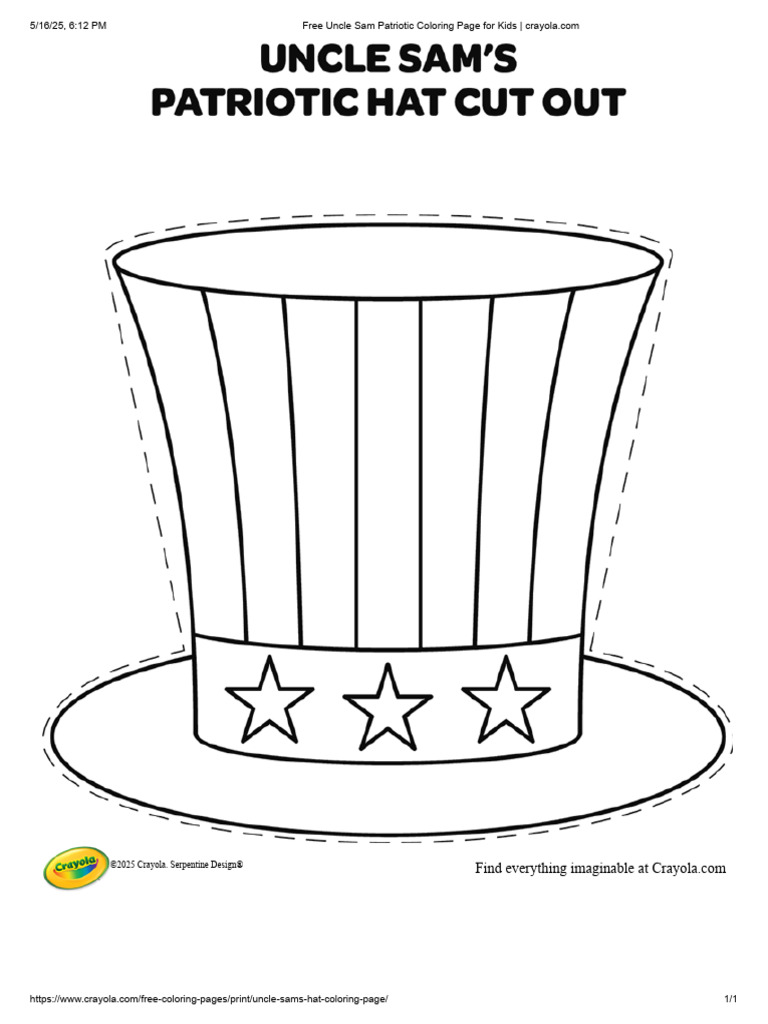 Free Uncle Sam Patriotic Coloring Page For Kids | PDF