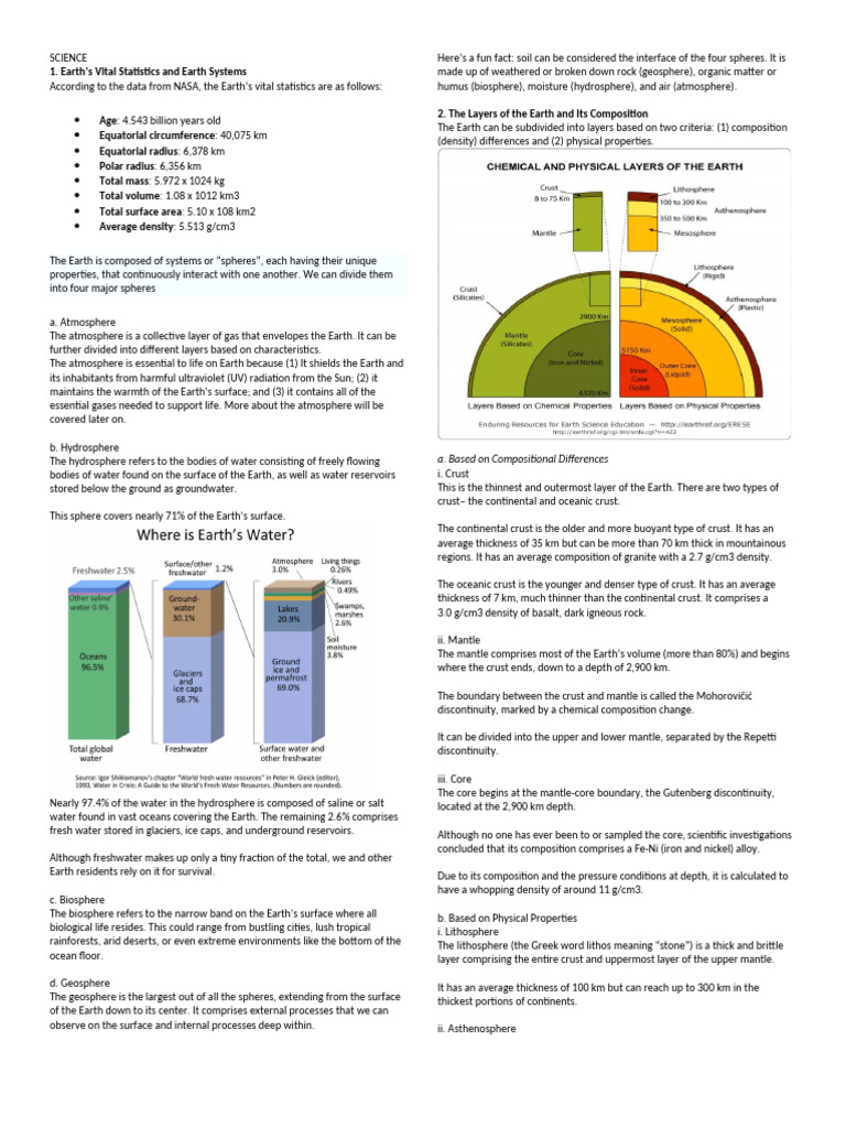 Science Up Reviewer | PDF | Plate Tectonics | Rock (Geology)