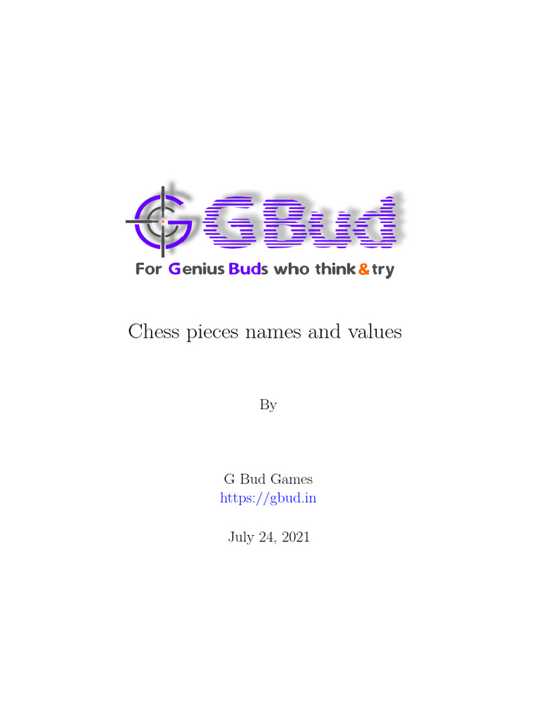 Chess Pieces: Names and Values | PDF | Chess | Abstract Strategy Games