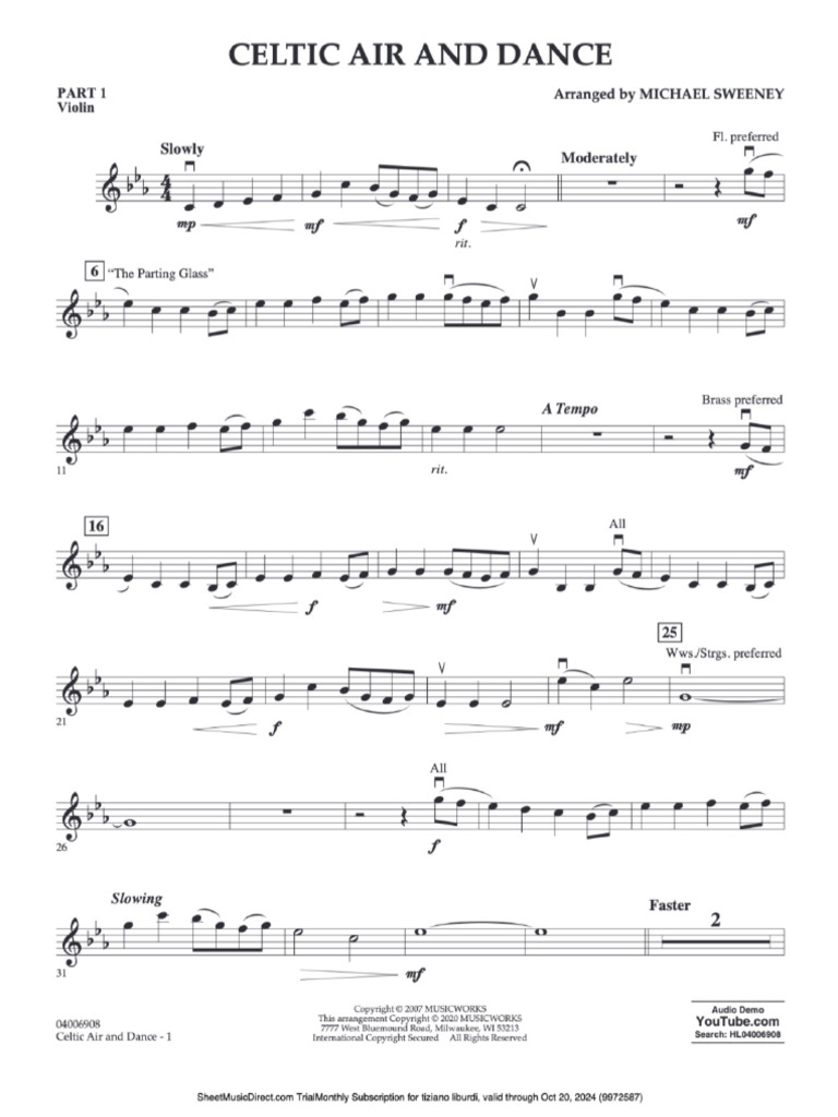 Celtic Air Dance - Part 1 - Violin | PDF