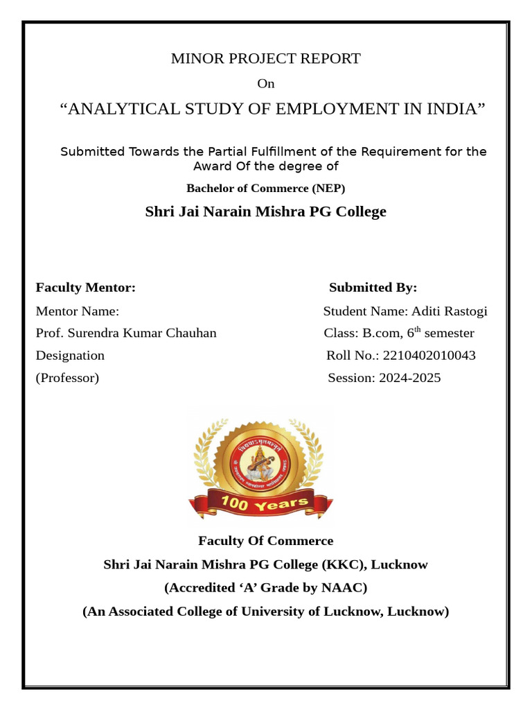 Minor Project Report Cover | PDF | Procedural Knowledge | Methodology