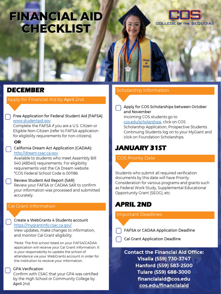 COS Financial Aid Schedule 2025-2026 | PDF | Student Financial Aid In ...