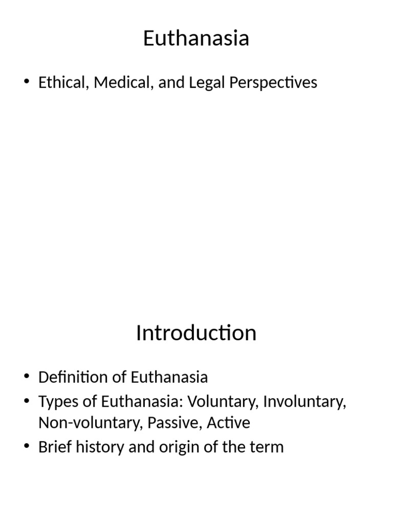 Euthanasia Presentation | PDF