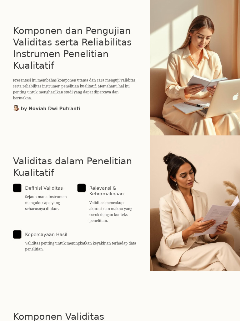Komponen Dan Pengujian Validitas Serta Reliabilitas Instrumen ...