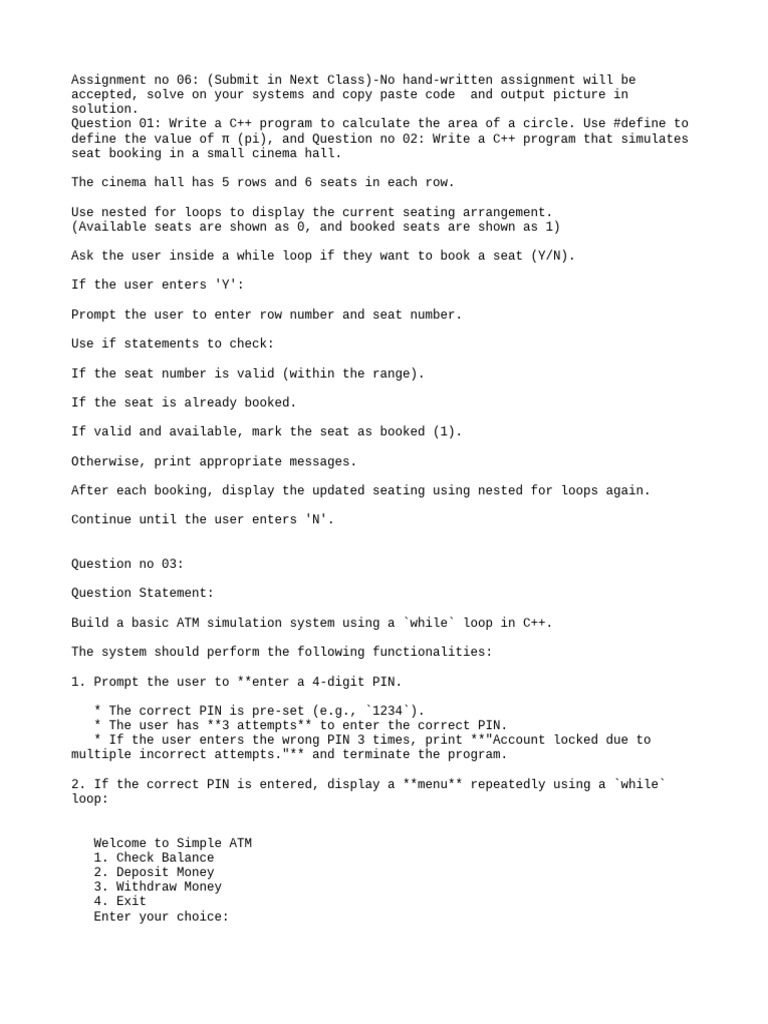 Assignment06 PreMedicalSection | PDF | Personal Identification Number | Control Flow