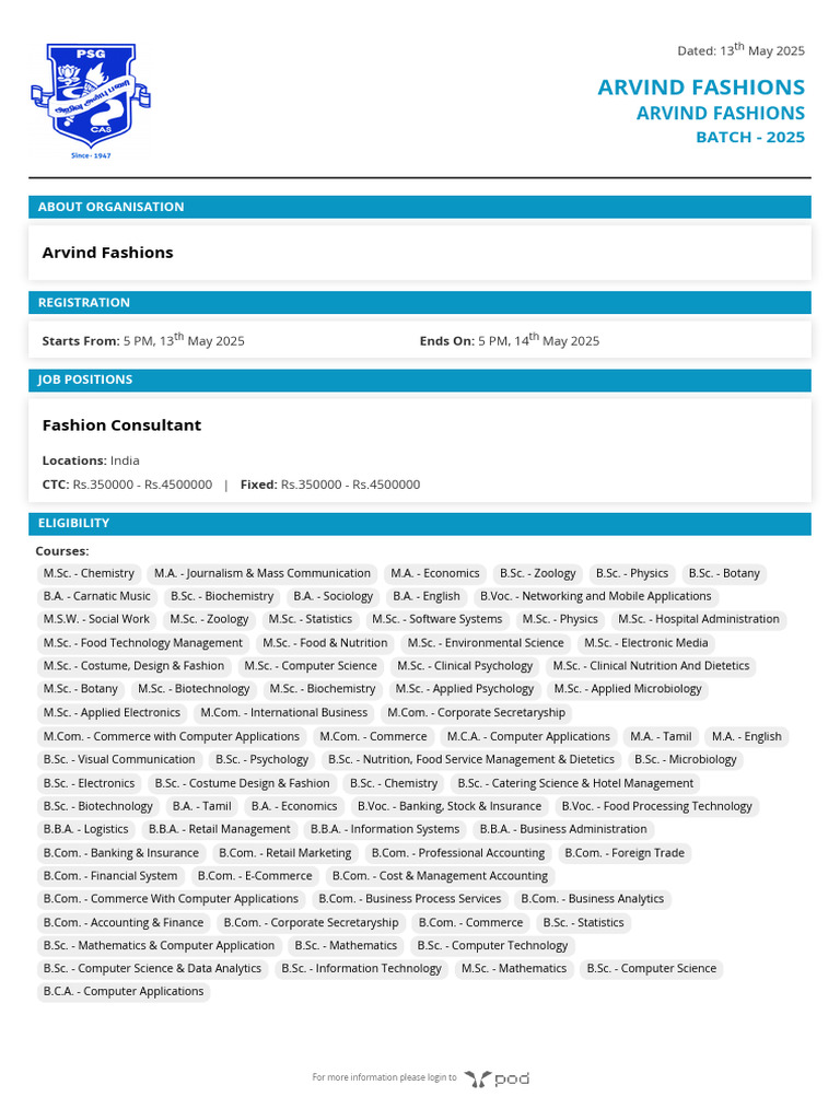 Arvind Fashions | PDF | Dietitian | Business