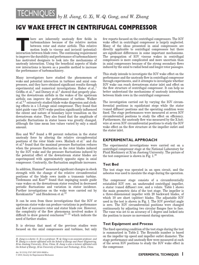Techniques: Igv Wake Effect in Centrifugal Compressor | PDF ...
