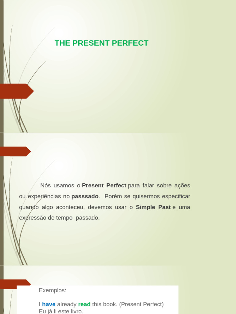 Slide 9º Ano - Present Perfect | PDF | Linguística