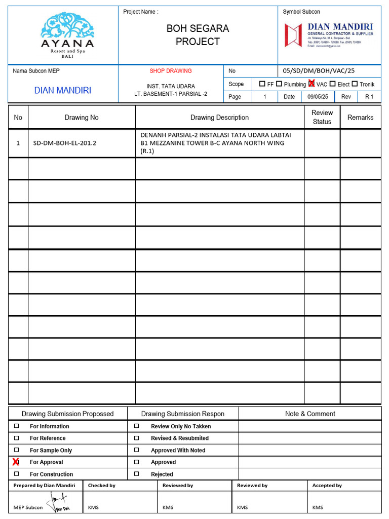 Submit Sd-dm-boh-Vac-201.2 Inst. Vac Lt. Basement-1 (Parsial-2) r.1 | PDF | Engineering ...