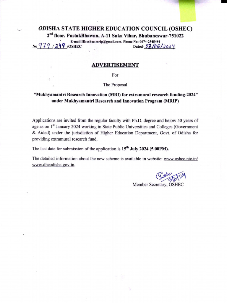 Advertisement For MRIP-2024 | PDF