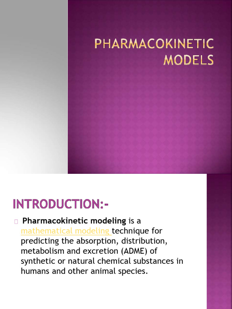 pharmacokinetic models_07a546159974ccd3d82d89ea6b11b67a | PDF | Pharmacokinetics