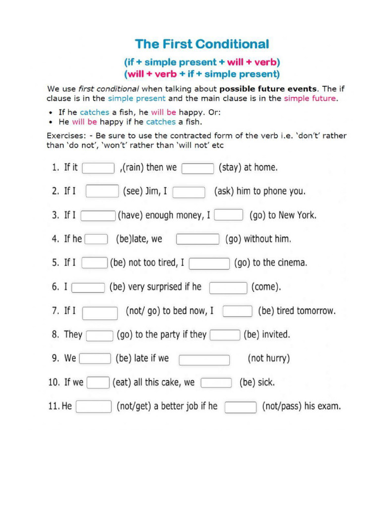 first conditional- worksheet | PDF