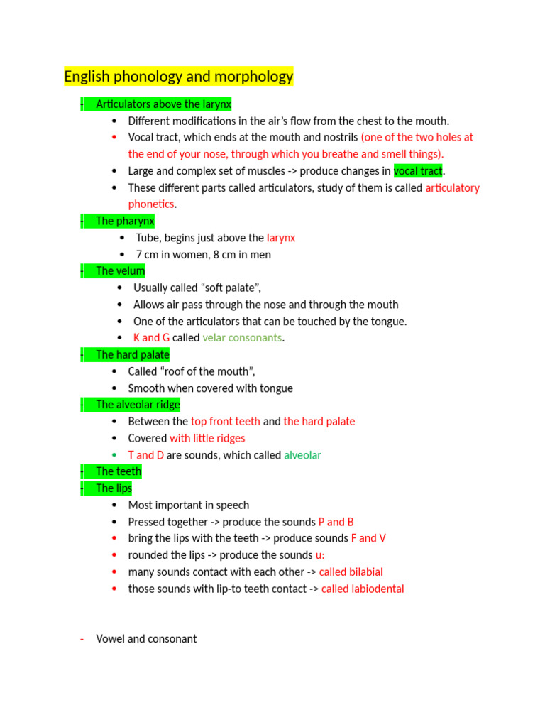 English Phonology and Morphology | PDF