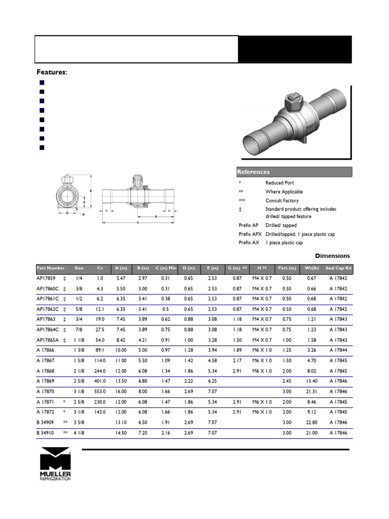 ACR Ball Valves Spec Sheet | PDF | Chlorofluorocarbon