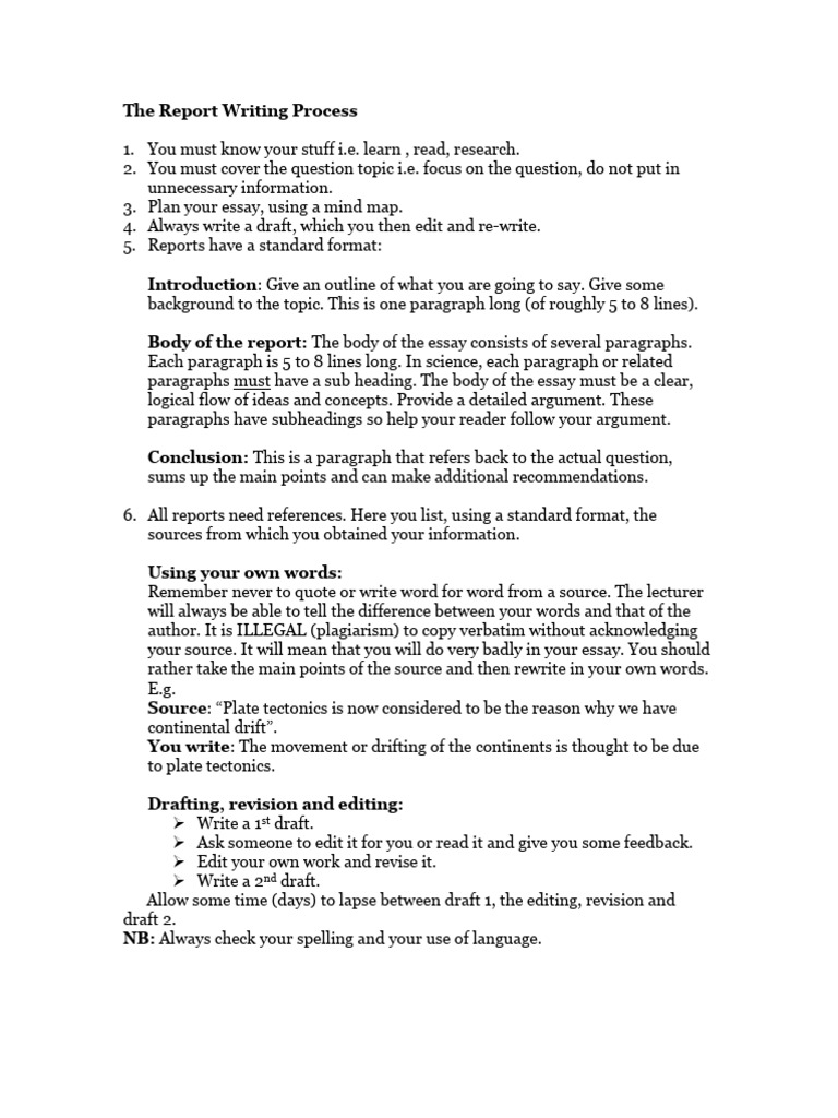The Report Writing Process | PDF