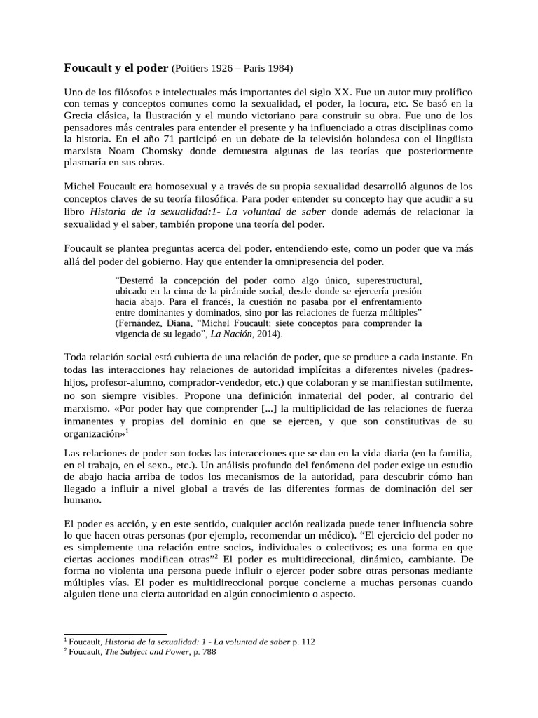 Foucault y El Poder | PDF | Michel Foucault | Violencia