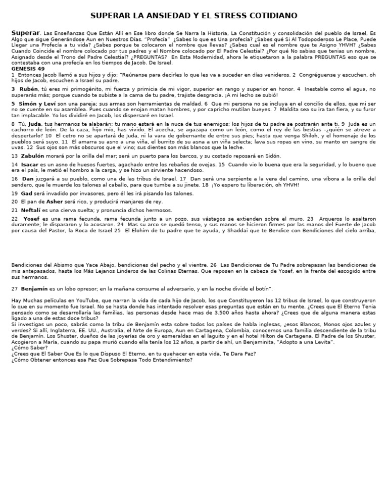 Superar La Ansiedad y El Stress Cotidiano | PDF | Jacob
