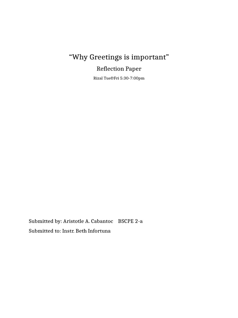 Why Greetings Is Important | PDF | Traditions | Mind