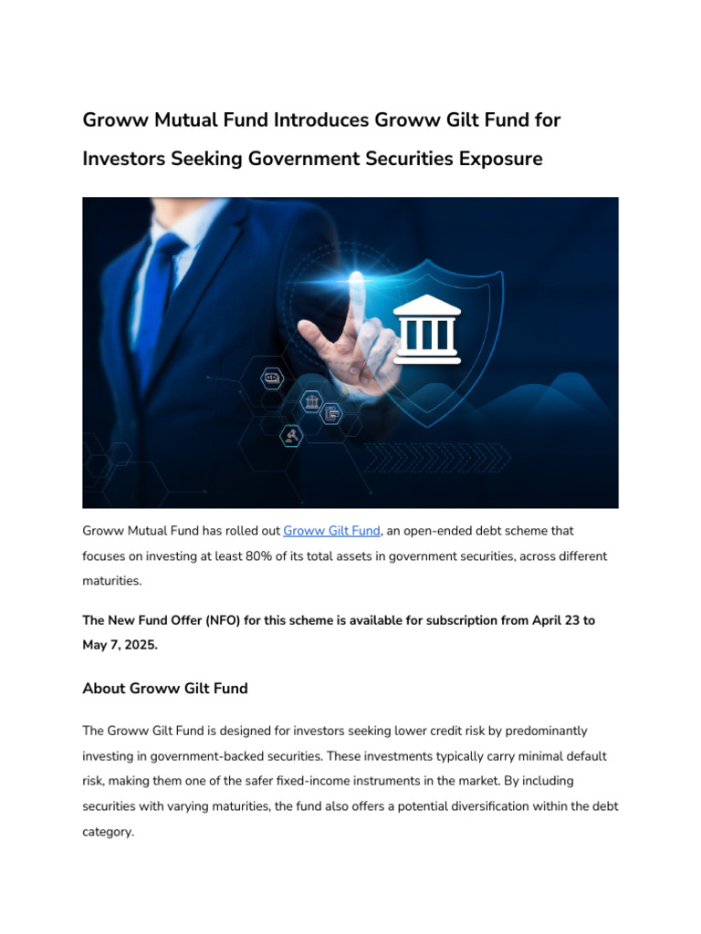 Moneycontrol - Groww Gilt Fund | PDF | Financial Risk | Investing