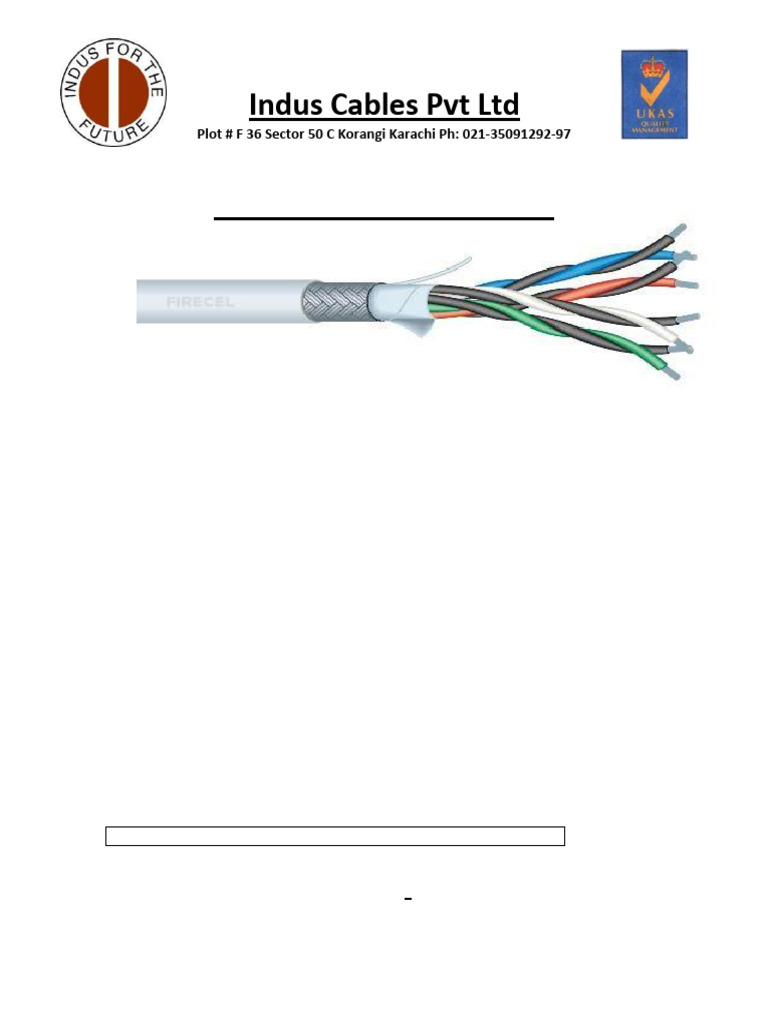 Indus Cables Technical Specifications | PDF