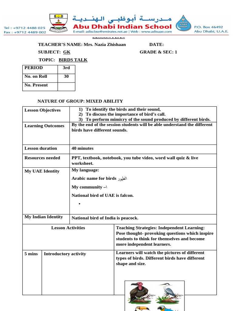 Lesson Plan of Gk Sample | PDF | Lesson Plan | Learning