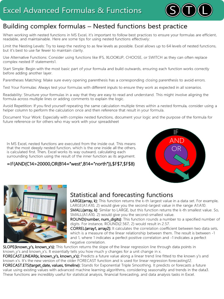 Excel Advanced Formulas and Functions Post Course Reference | PDF | Microsoft Excel | Spreadsheet