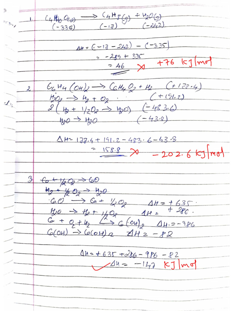 Checked Hess Cycle | PDF