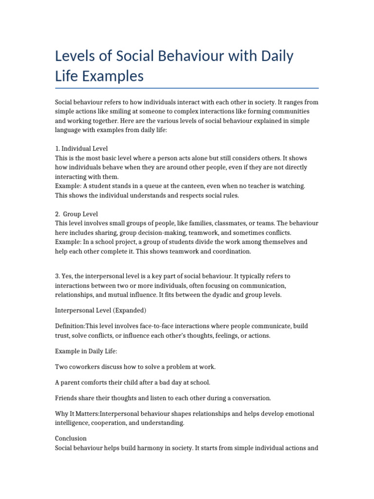 Understanding Social Behavior Levels | PDF | Conformity | Attitude ...