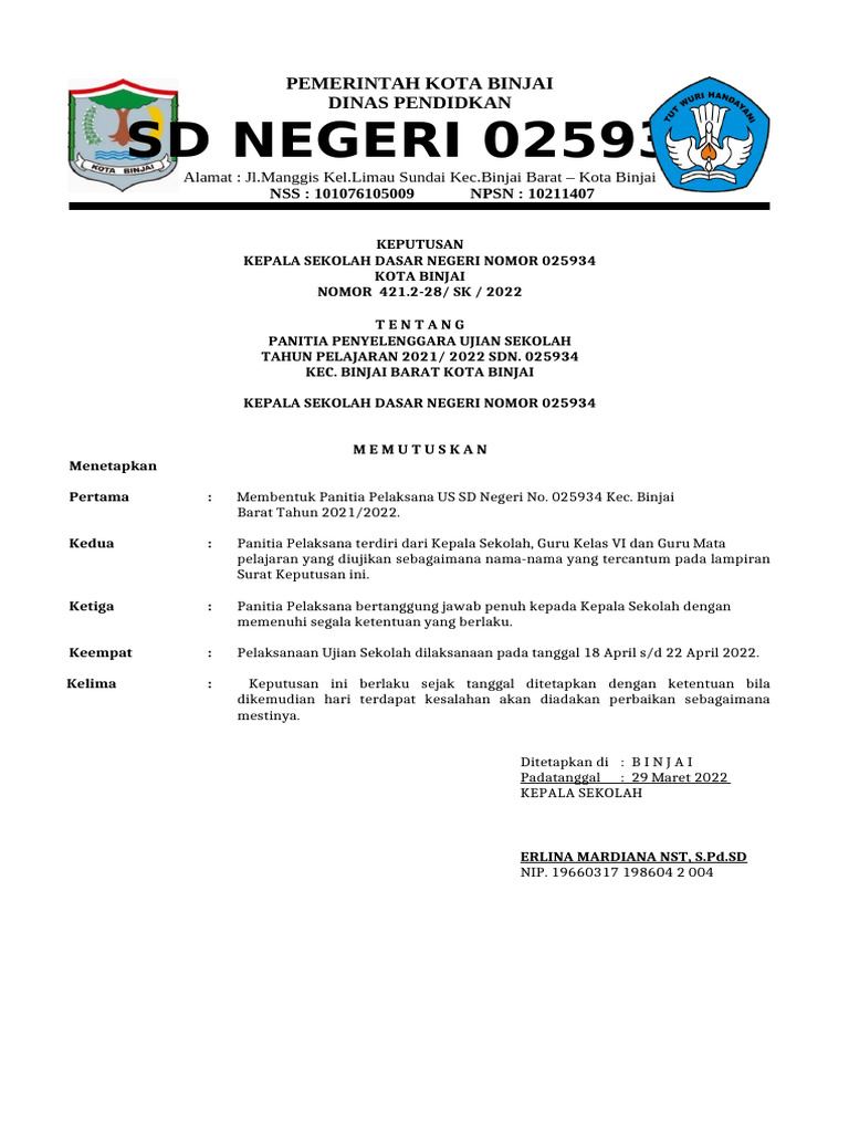 SK Panitia US 2022 | PDF