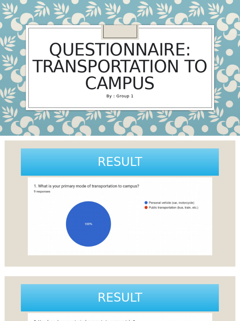 Questionnaire Group 1 | PDF