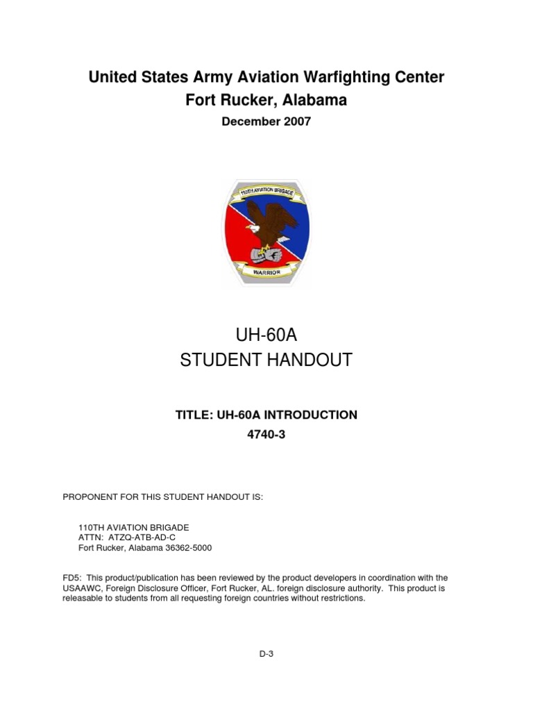 UH60A Introduction | PDF | Sikorsky Uh 60 Black Hawk | Transmission ...