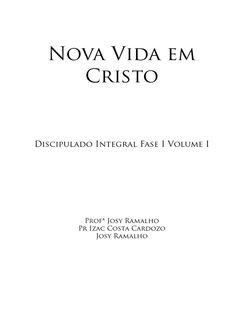 Discipulado Integral: Nova Vida em Cristo | PDF | Batismo | Bíblia