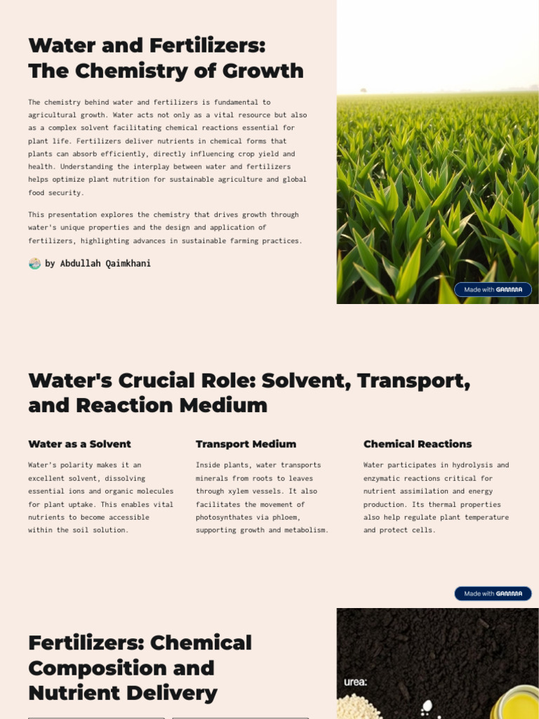 Copy of Water and Fertilizers the Chemistry of Growth | PDF | Plant ...