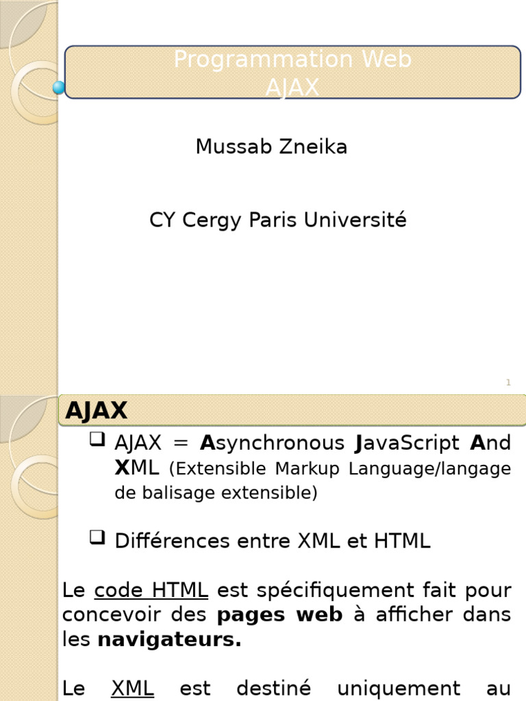 50_Cours_AJAX-1 | PDF | Ajax (Programmation) | JavaScript
