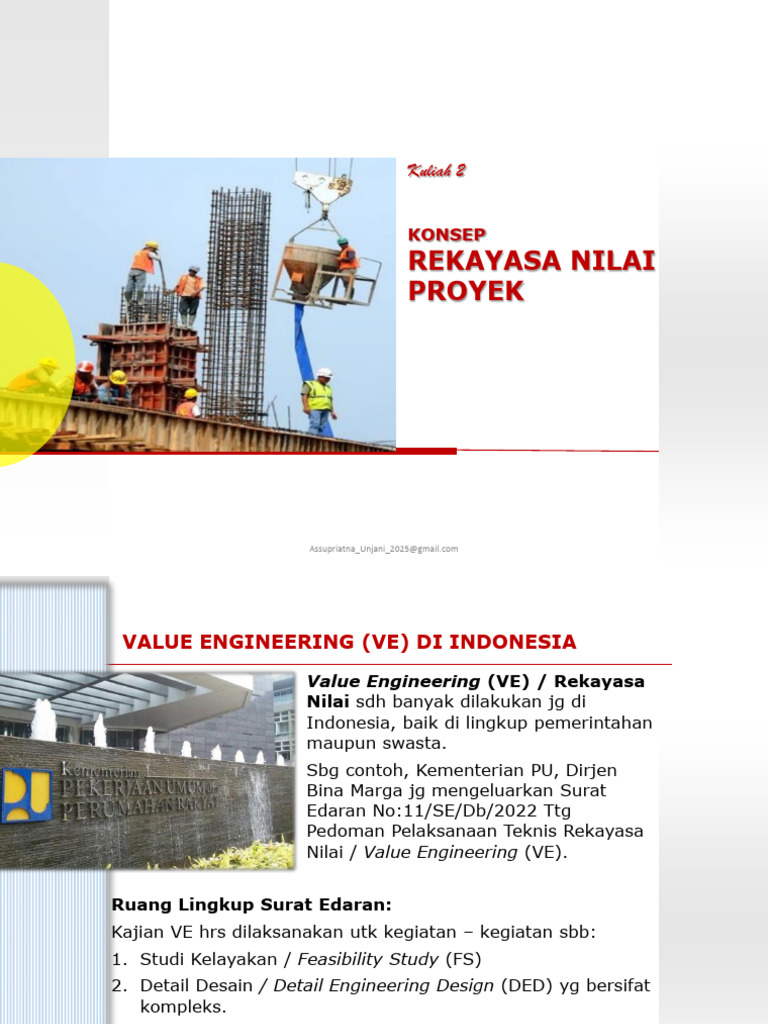 Kuliah - 2 - Pengantar Rekayasa Nilai Proyek | PDF