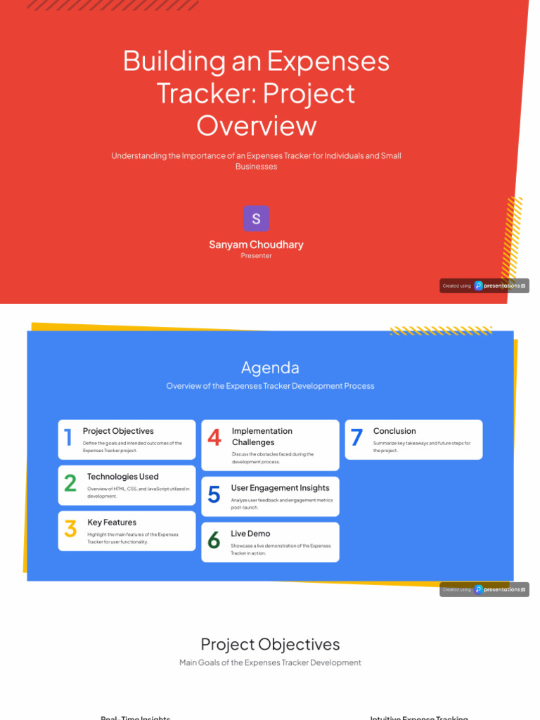 Expenses Tracker Development Presentation | PDF