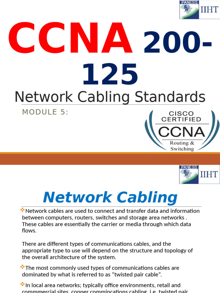 Networking Cabling Standards Pdf Network Switch Computer Network
