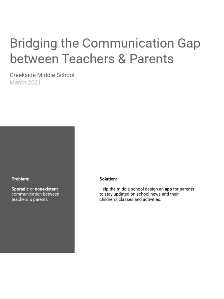 Bridging The Communication Gap Between Teachers & Parents | PDF