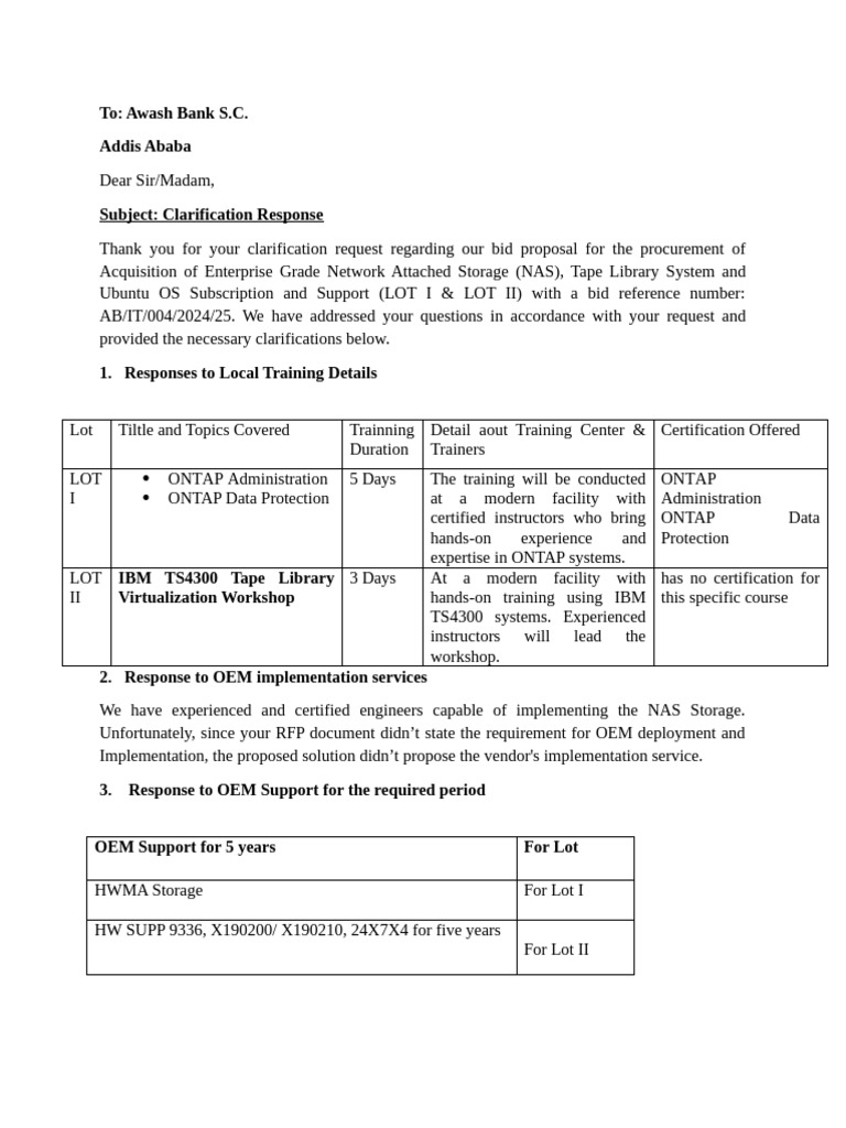 Clarification Response | PDF | Computer Science | Software