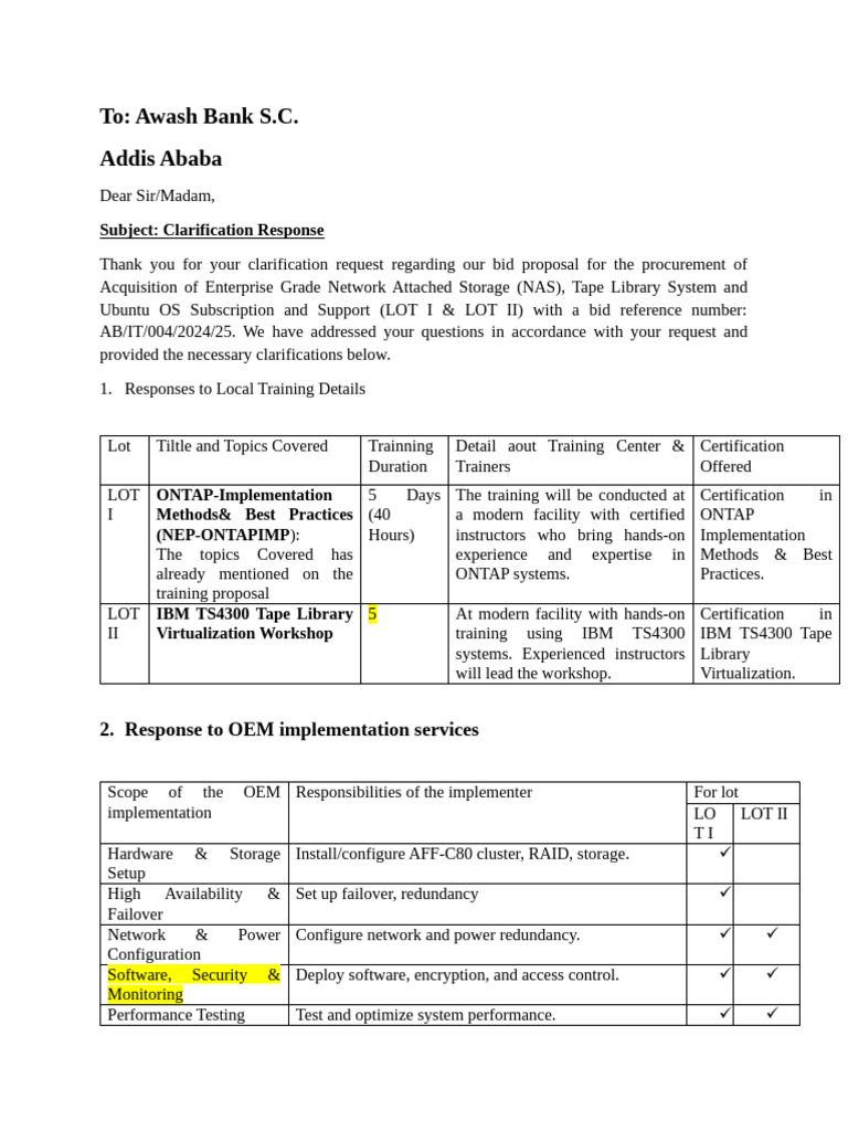 Clarification Response | PDF | Computer Data Storage | Software