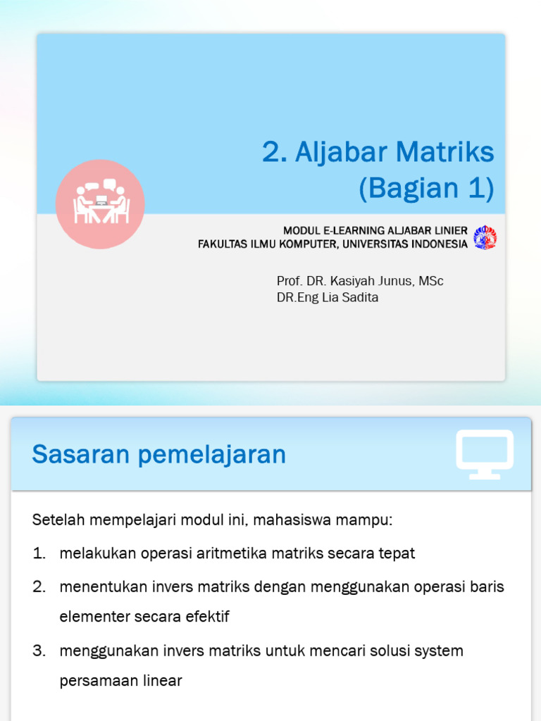 Operasi Aritmetika Matriks (2) | PDF